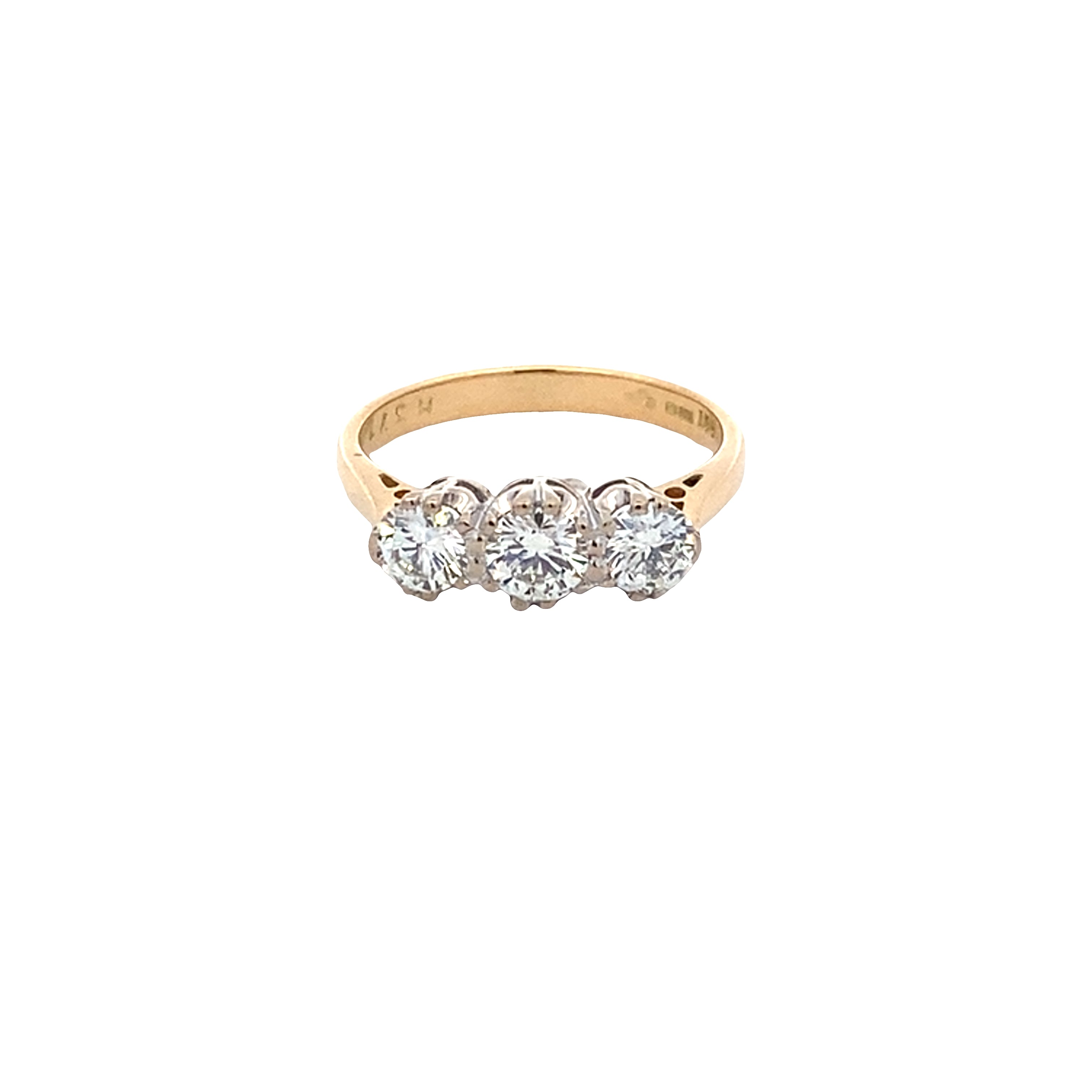 Round Brilliant Cut Diamond 3 Stone Ring – Fable & Ember